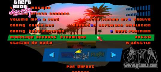 New menu background and font colors for GTA Vice City