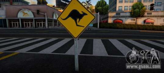 Kangaroo Road Sign for GTA San Andreas